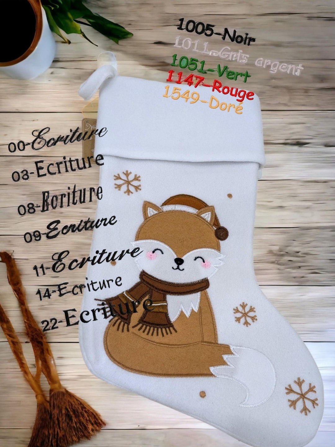 Custom Fox Christmas Stocking With Name - Personalized Christmas ...