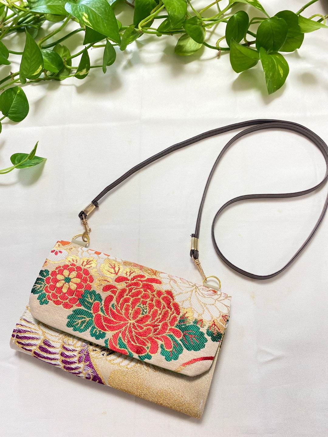 Crossbody Wallet, Japanese Sash, Obi Bag, Obi Remake, Upcycle Wallet ...