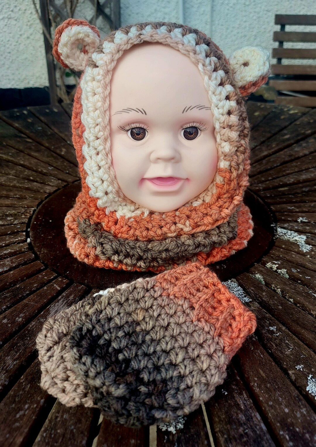 Little Bear Snood and Matching Mitts Set, Crocheted, Gifts for Kids ...