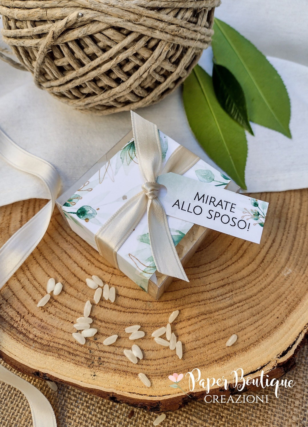 Wedding Rice Holder Foliage Line, Wedding Bag Accessory, Matching Rice ...