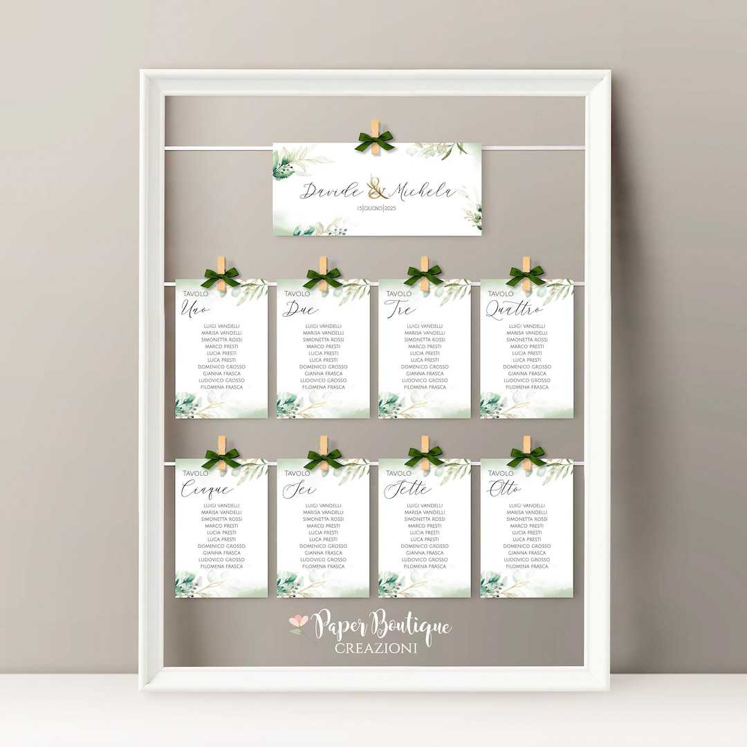 Wedding Tableau Cards and Table Markers, Foliage Line Tableau, Wedding ...