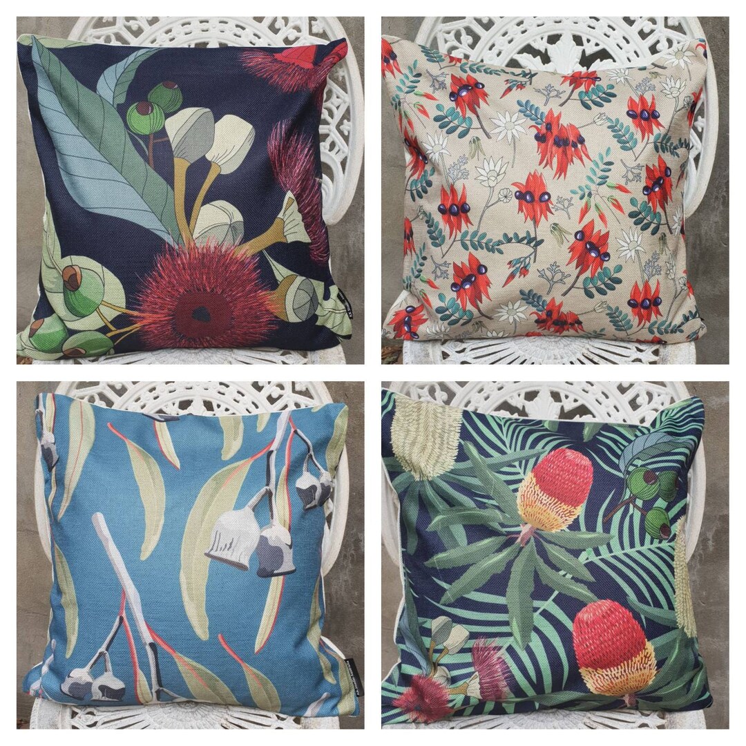 Australian Native Flora- Cushion Covers- Eucalyptus- Gumnut ...