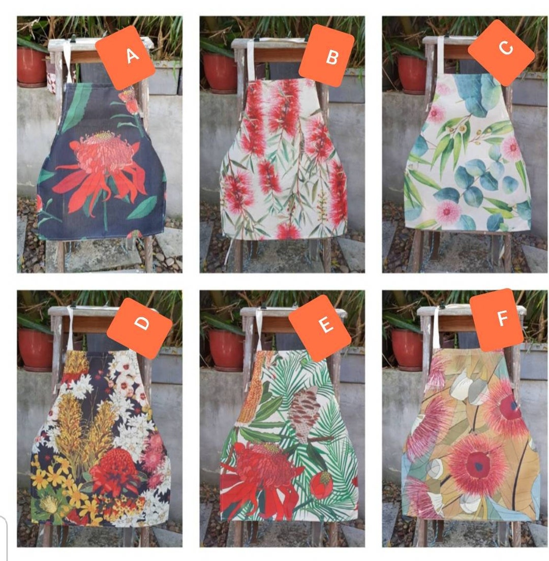 Australiana Apron Collection- Linen -australian Native Flowers ...
