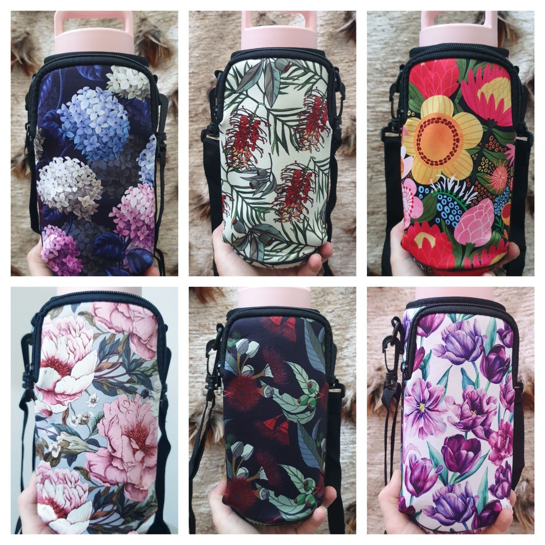 New- XL- Size- Botanical- Water Bottle Carry Bags With a Phone Pocket ...