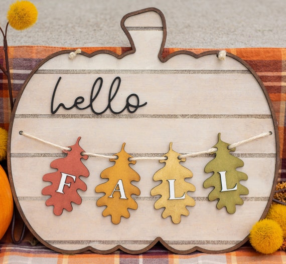 Hello Fall Sign/ Fall Sign/ Hello Fall Pumpkin/ Pumpkin Sign/ - Etsy