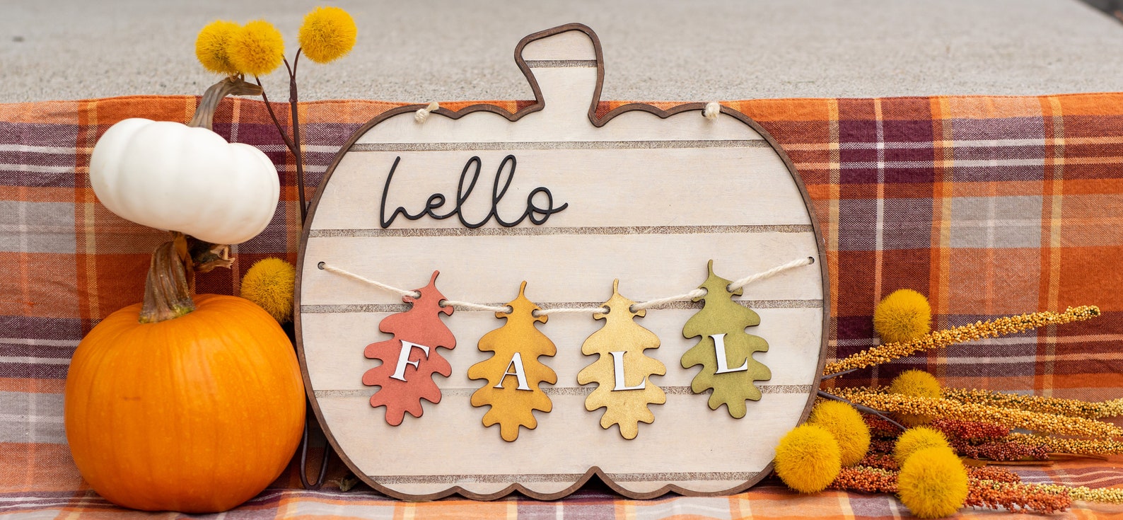 Hello Fall Sign/ Fall Sign/ Hello Fall Pumpkin/ Pumpkin Sign/ - Etsy