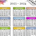 EDITABLE Music Theme 2023-2024 Academic Calendar Year One Page Overview ...