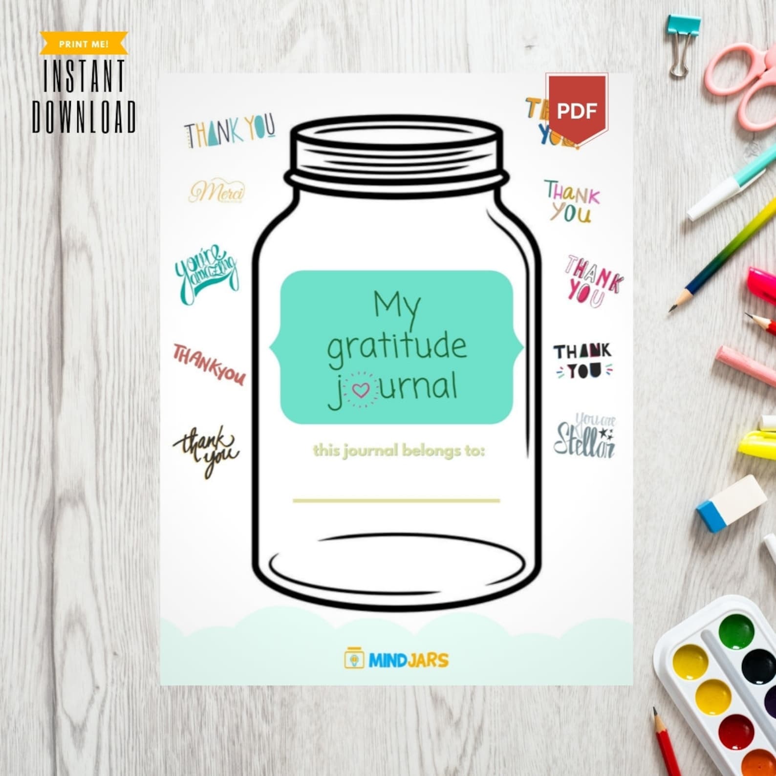 Diario de gratitud imprimible para niños Diario agradecido - Etsy México