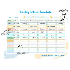 Printable Weekly Daily Kids Student Planner Schedule Homeschool ...