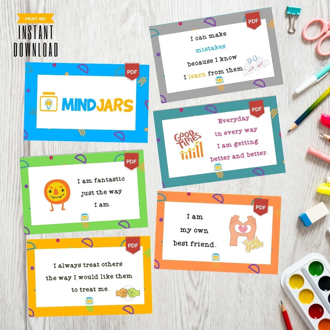 Positive Note Cards (PDF) - Printable Note Cards or Lunch Cards With ...