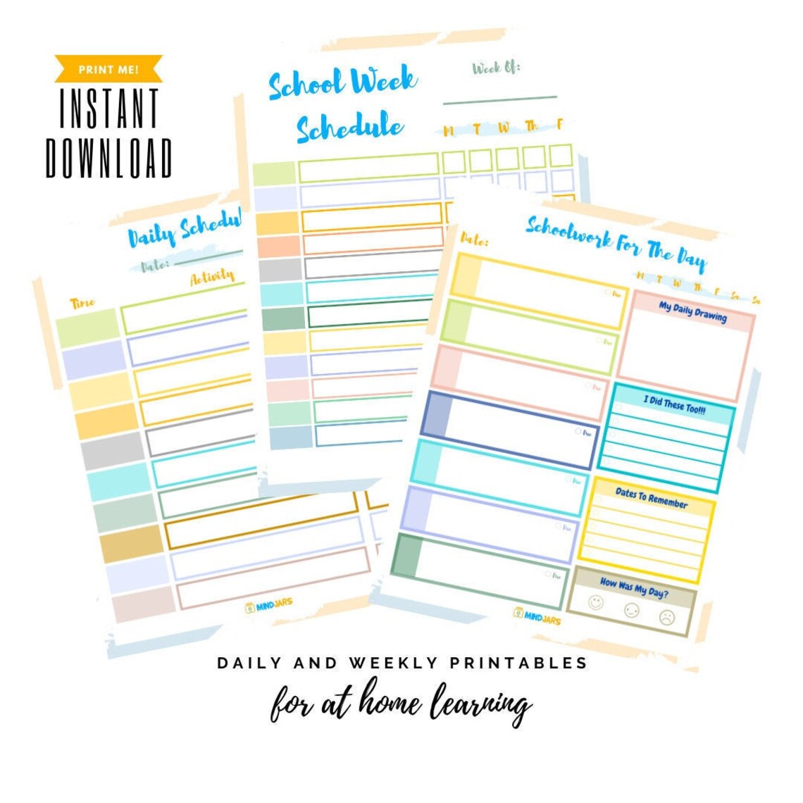 Student Planner Printable Kids Daily Schedule Weekly Planner Timetable ...