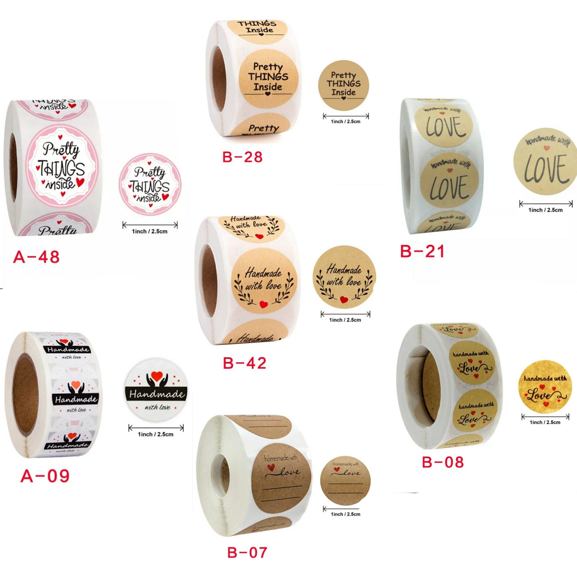 500 Hand Made / Pretty Things Inside Stickers for Shipping, Packages ...