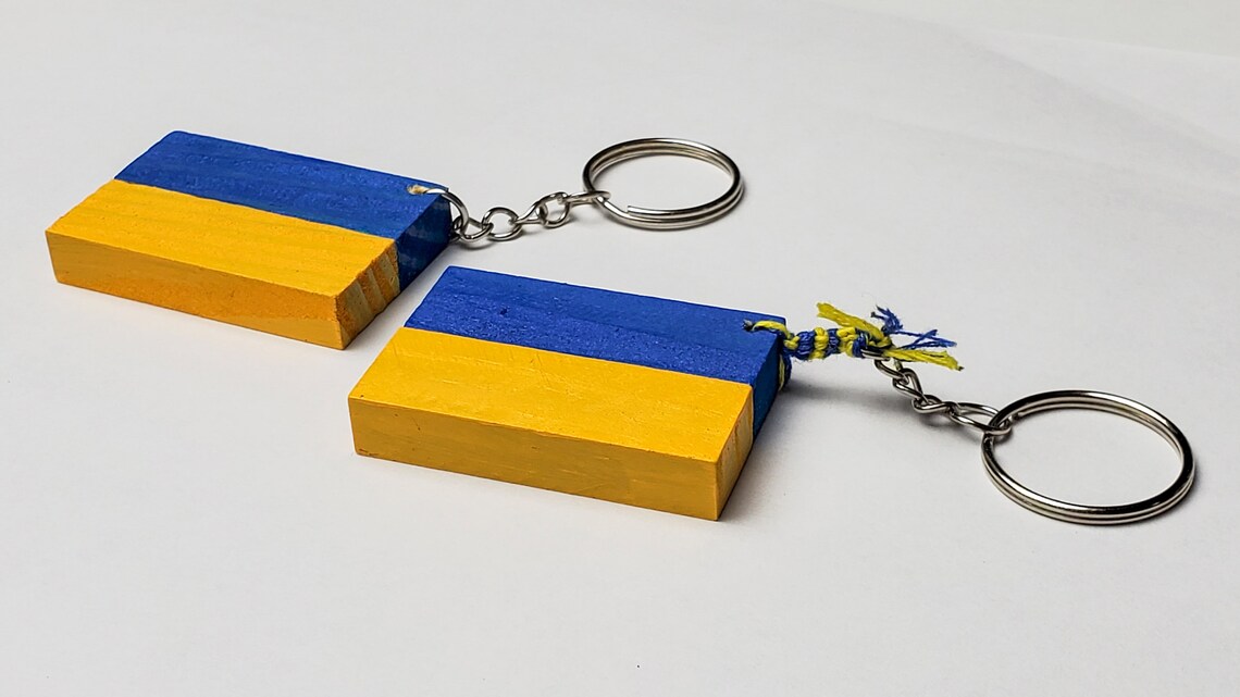 Ukraine Flag Keychain Hand Made by Ukrainian in the USA All - Etsy