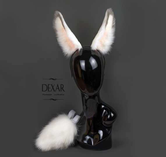 Bunny Ears And Tailbunny Costumebunny Tail Butt Plugwhite Etsy