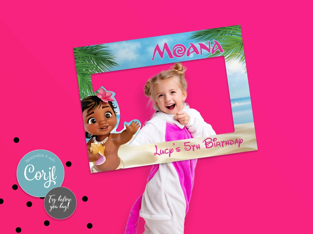Baby Moana, SELFIE BOARD, Photobooth Props, Trendy Designs ...