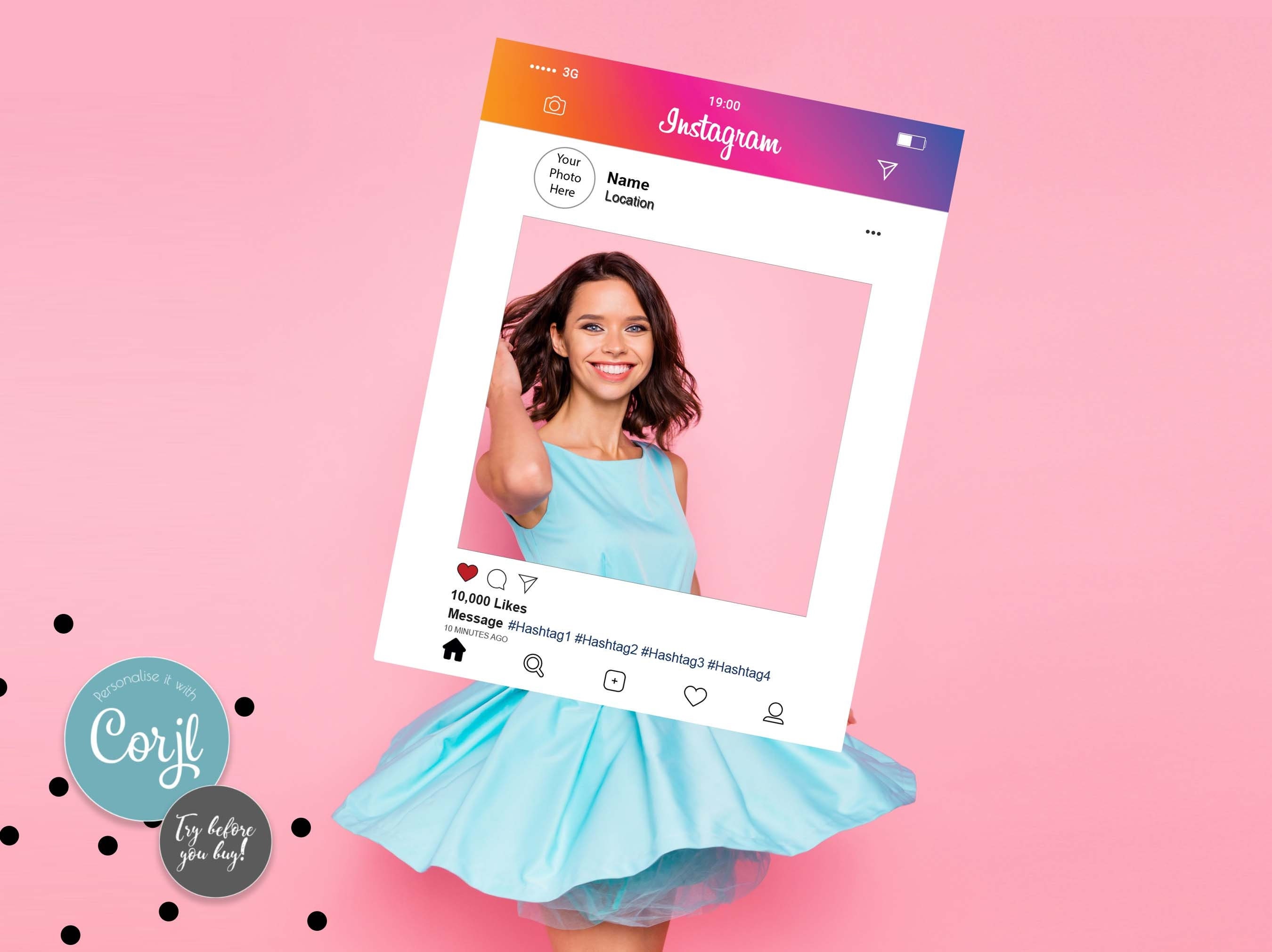 INSTAGRAM PHOTOBOOTH Selfie FRAMES Trendy Designs - Etsy UK