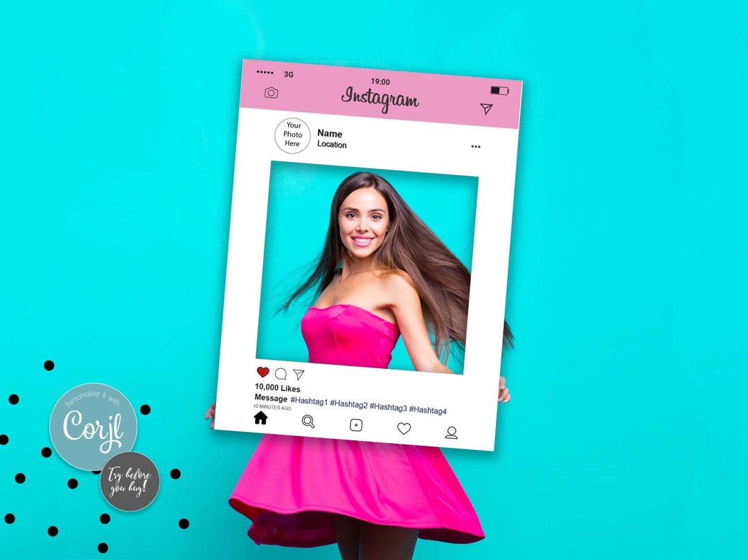 INSTAGRAM Photo Prop, SELFIE BOARD, Photo Booth Frame, Trendy Designs ...