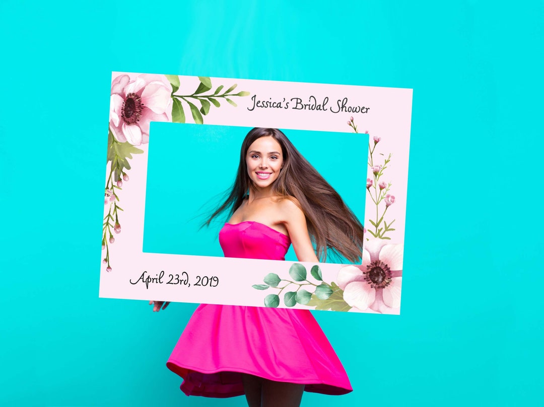 Personalized Floral Selfie Frame: Birthday Party Photo Booth Prop - Etsy