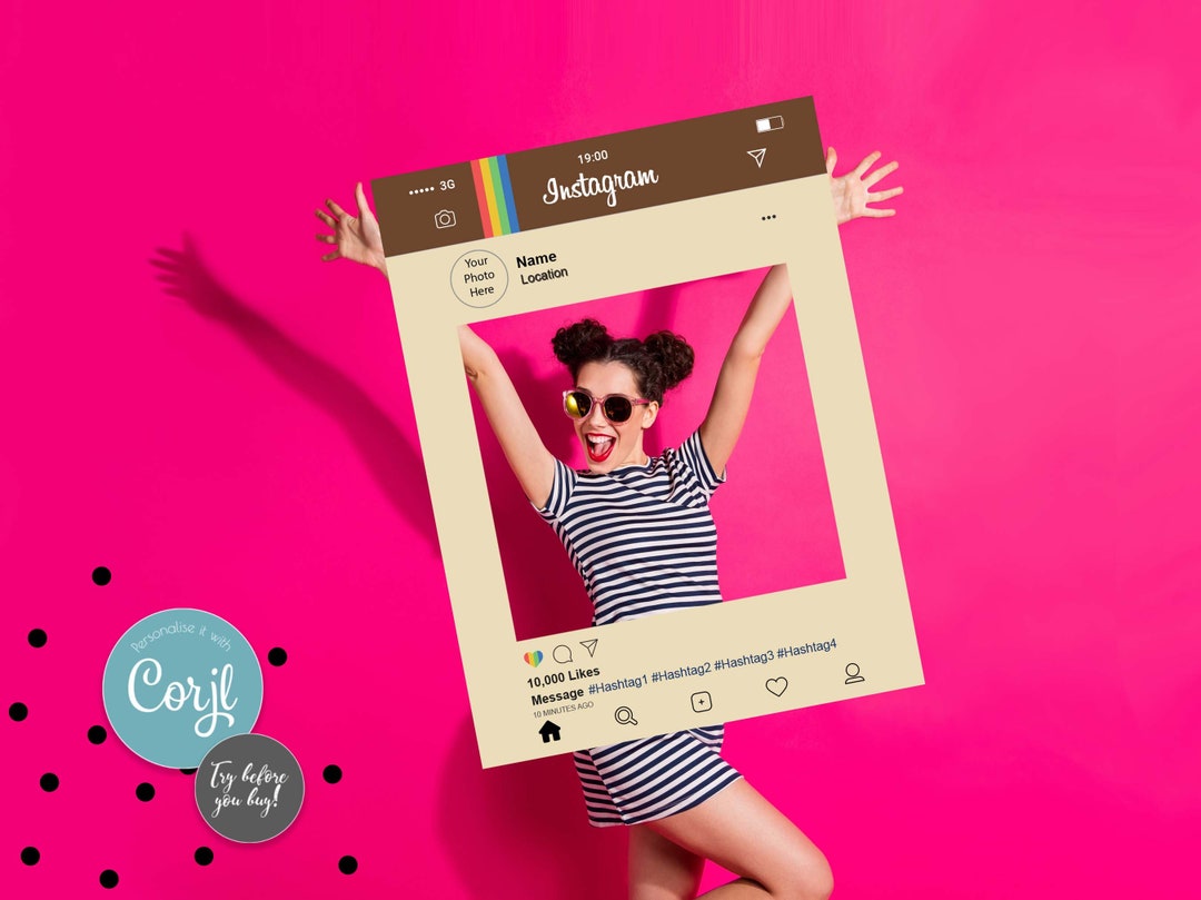 Personalized Instagram Selfie Frame: Wedding, Birthday Party Photo ...