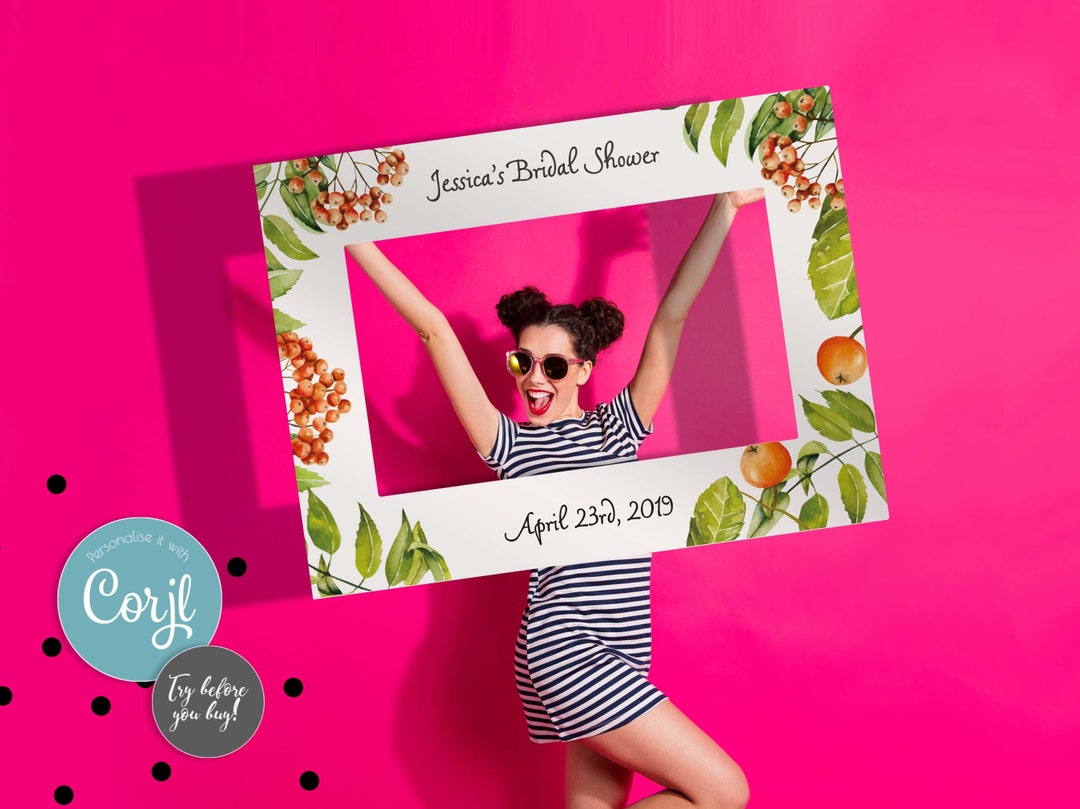 Floral Selfie Frame: Custom Photo Booth Prop, Party Decor - Etsy
