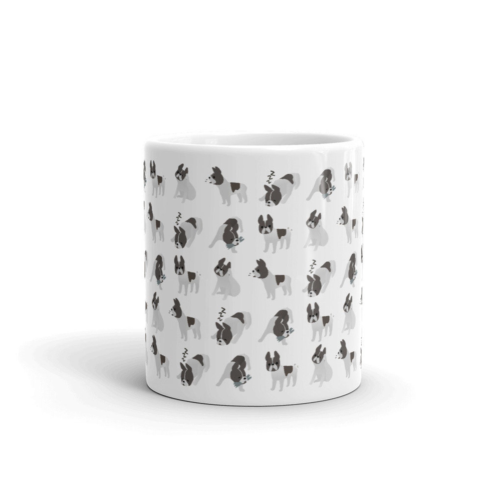 FRENCHIE MUG: Cute French Bulldog on White Glossy Ceramic Mug. - Etsy