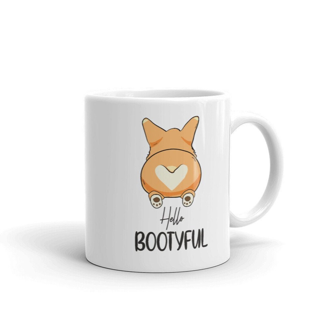 Corgi Mug: Cute Corgi Butt Illustration on a Premium White Ceramic Mug ...