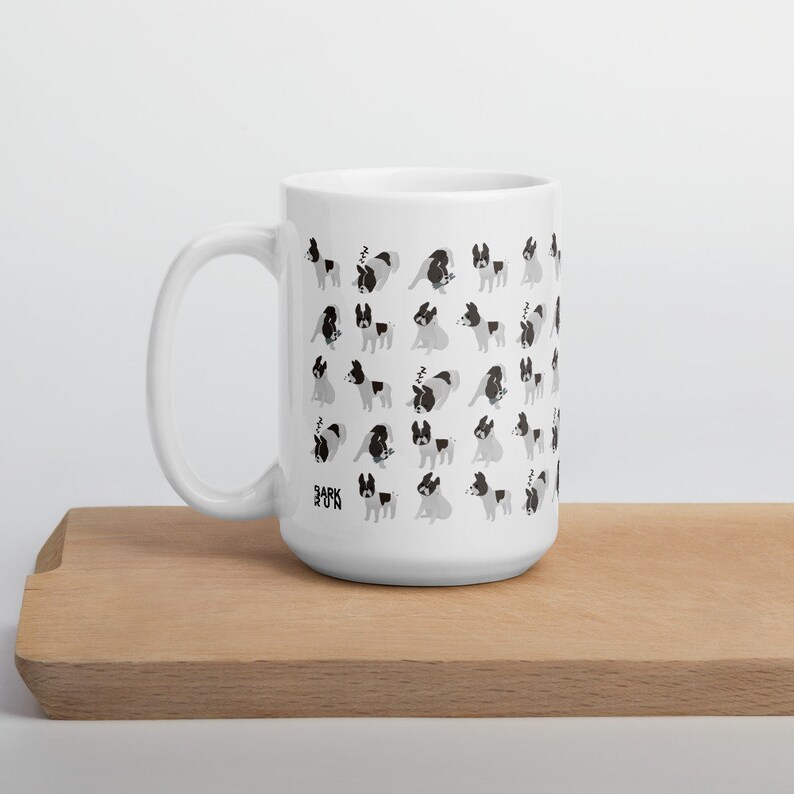 FRENCHIE MUG: Cute French Bulldog on White Glossy Ceramic Mug. - Etsy