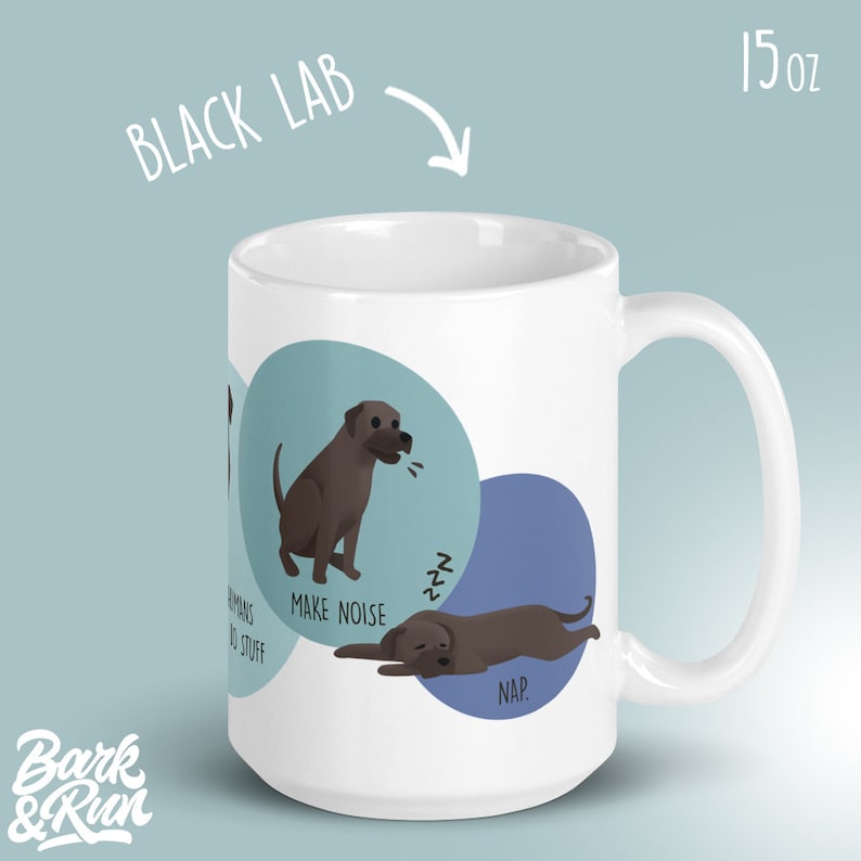 Labrador Retriever Mug: Chocolate Lab's Daily To-do List With Funny ...