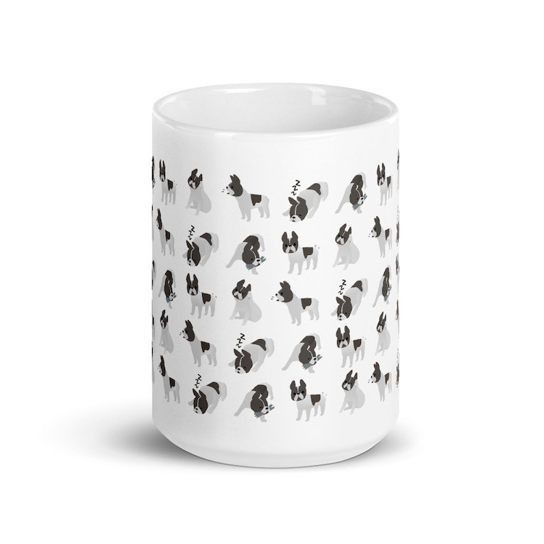 FRENCHIE MUG: Cute French Bulldog on White Glossy Ceramic Mug. - Etsy