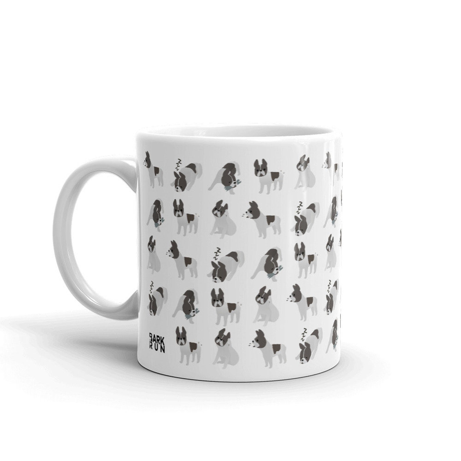 FRENCHIE MUG: Cute French Bulldog on White Glossy Ceramic Mug. - Etsy