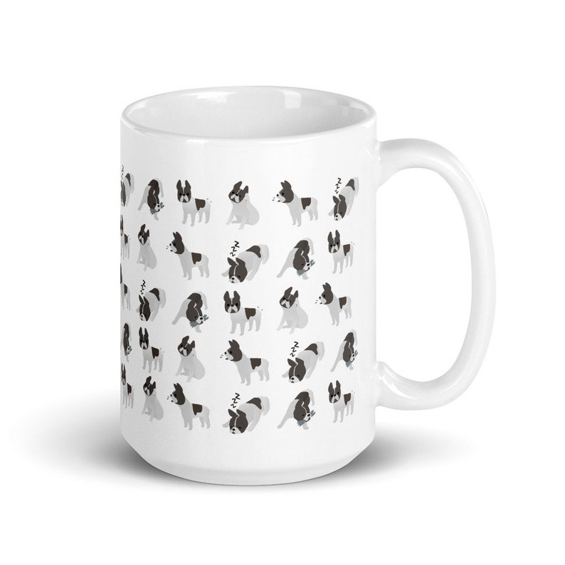 FRENCHIE MUG: Cute French Bulldog on White Glossy Ceramic Mug. - Etsy