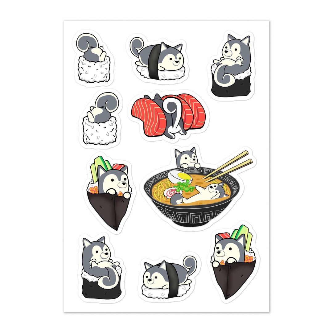 Cute SIBERIAN HUSKY Vinyl Stickers, Dog Breed Sticker Pack, Husky Lover ...