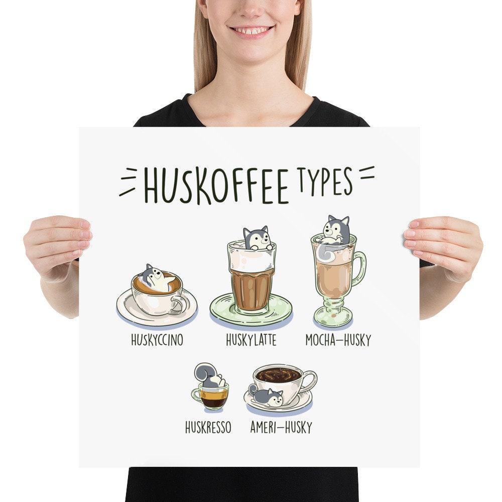 HUSKY POSTER: Husky Coffee Art on Museum-quality Posters - Etsy