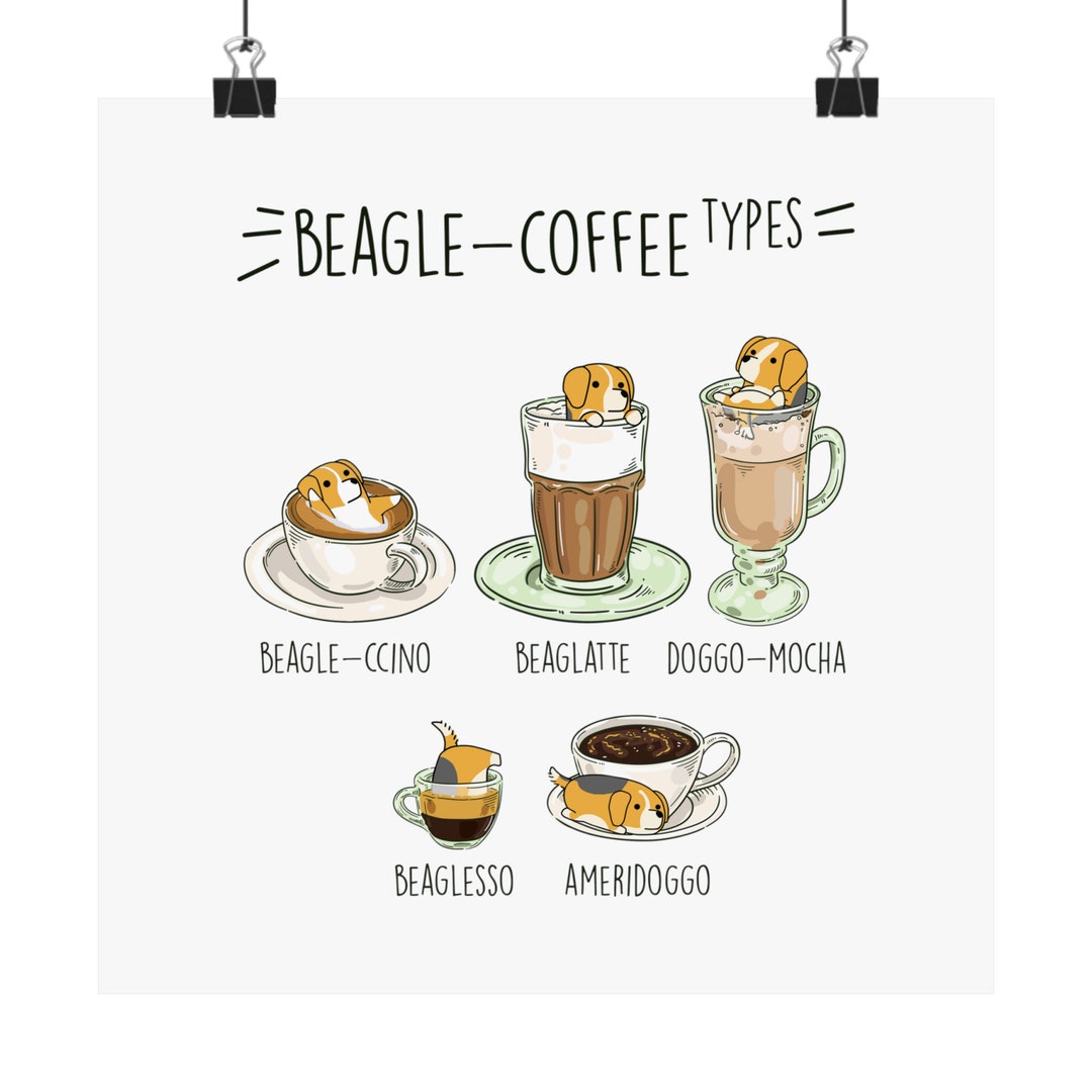 BEAGLE Poster: Chubby Beagle Coffee Art on Museum-quality Posters ...