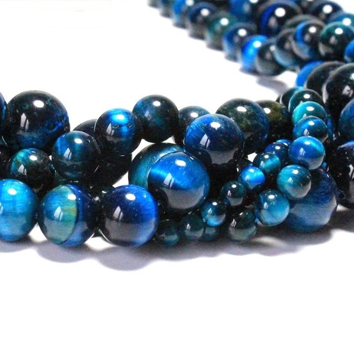 AAA Natural Blue Tiger Eye Gemstone Stone Beads for Jewelry | Etsy