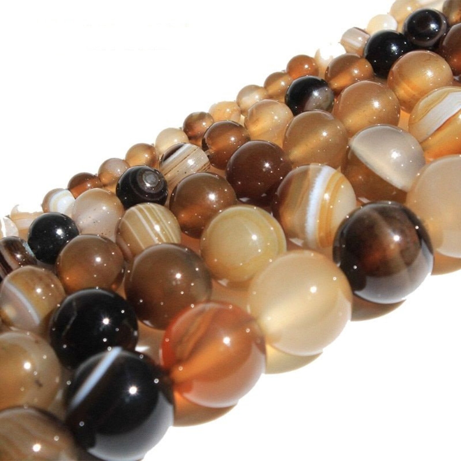 Brown Coffee Stripe Natural Agate Stone Beads for Jewelry - Etsy