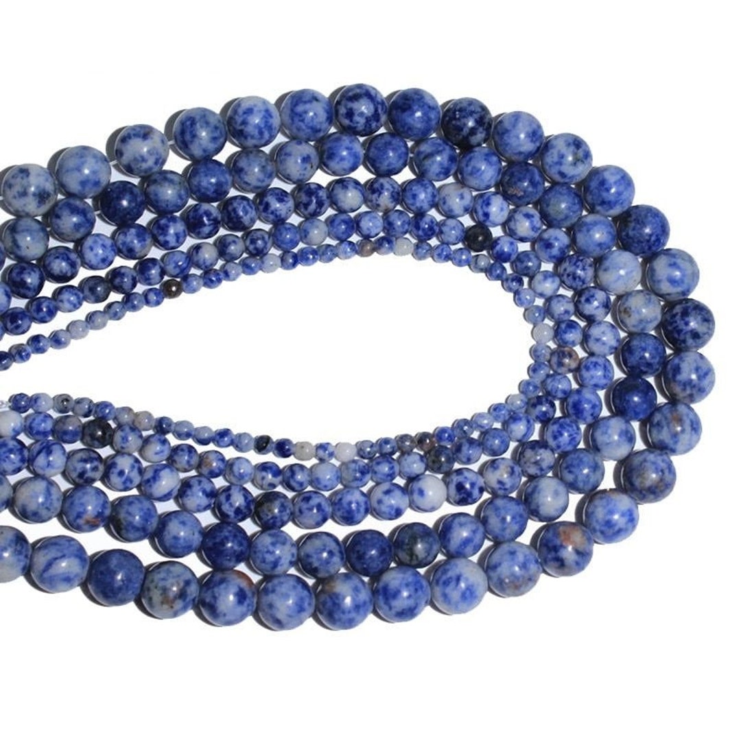 Blue Sodalite Gemstone White Dot Vein Sodalite Stone Beads for Jewelry ...