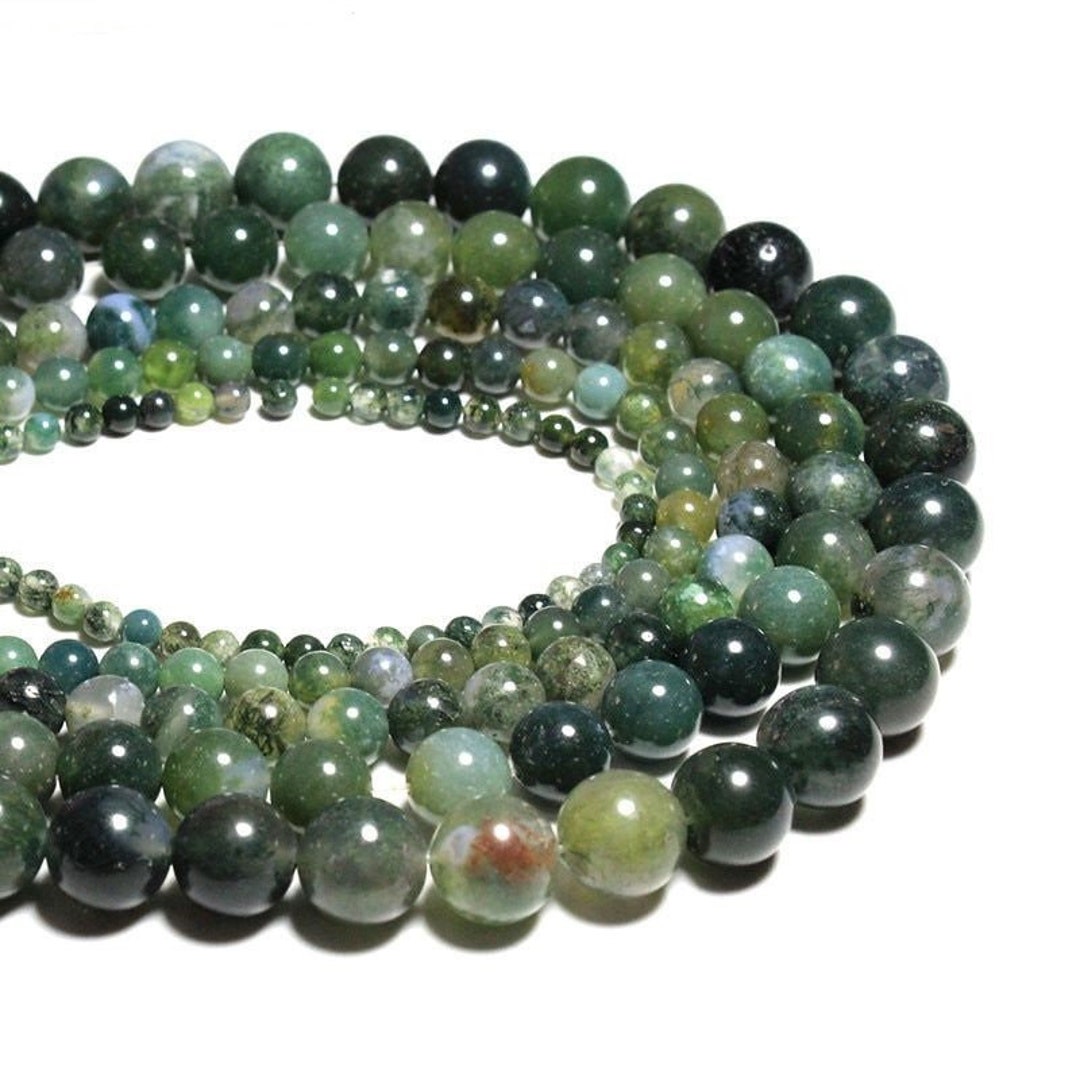 Moss Grass Agate, High Quality Round Beads 6mm 8mm 10mm 12mm Full 15 ...