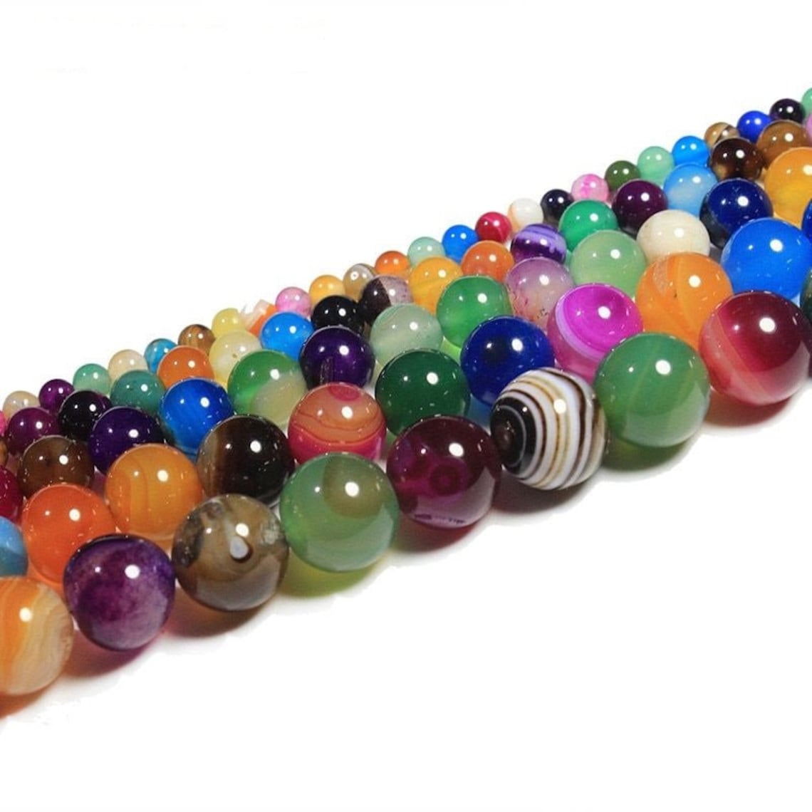 Mixed Color Agate Natural Stone Beads Colorful Gemstones for - Etsy
