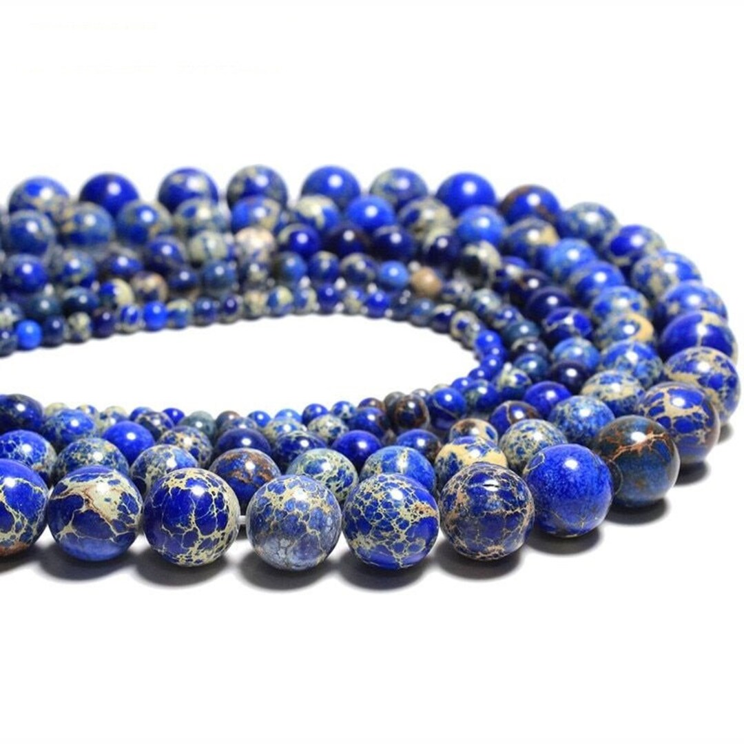 AAA+ Deep Dark Blue Imperial Turquoise Emperor Natural Stone Round ...