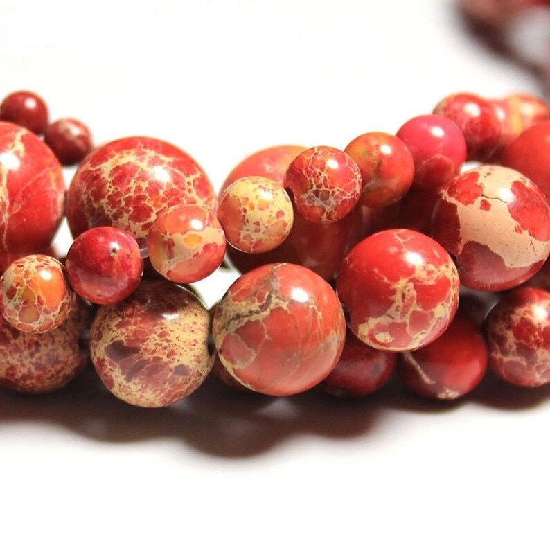 AAA Red Imperial Turquoise Emperor Natural Stone Round Loose - Etsy