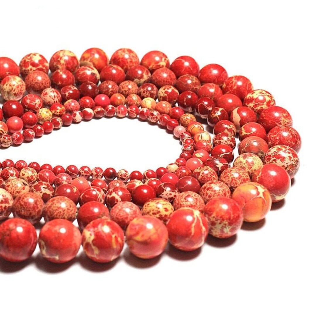 AAA+ Red Imperial Turquoise Emperor Natural Stone Round Loose Beads for ...