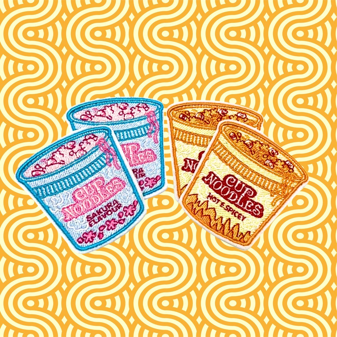 Cup Noodles Iron on Patch, Iron on Patch, Embroidery Patch, Noodle Patch, Ramen Patch, Food ...
