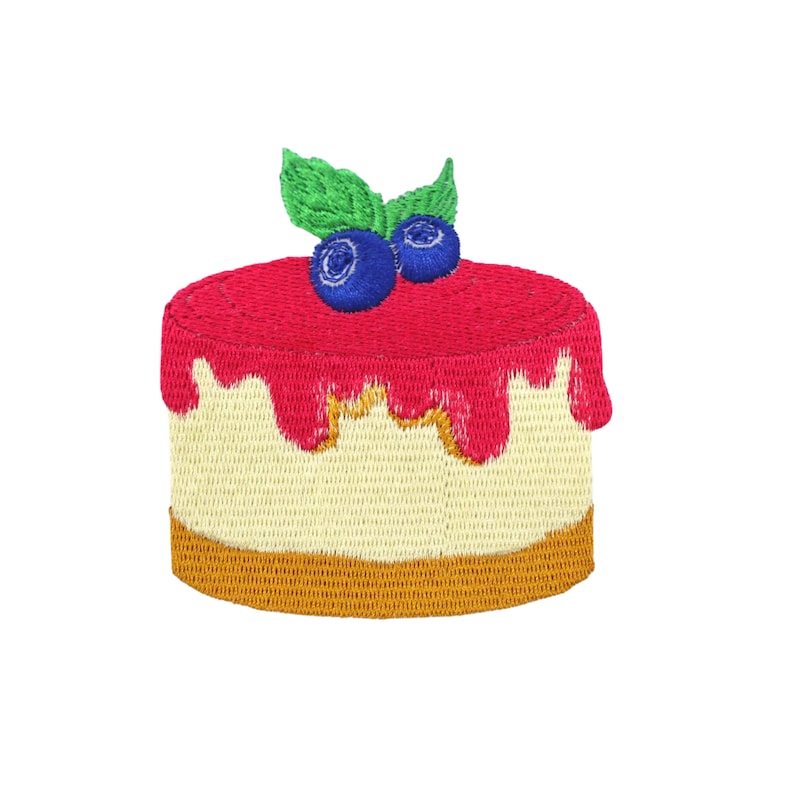 Cheesecake Embroidered Iron on Patch: Dessert Applique - Etsy