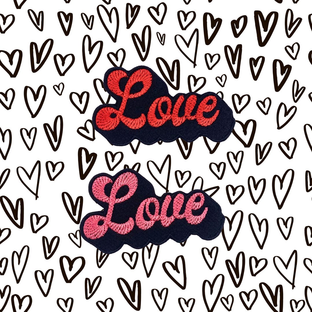 Love Iron on Patch, Iron on Patch, Couple Patch, Anniversary Patch, Cute Patch, Embroidered ...