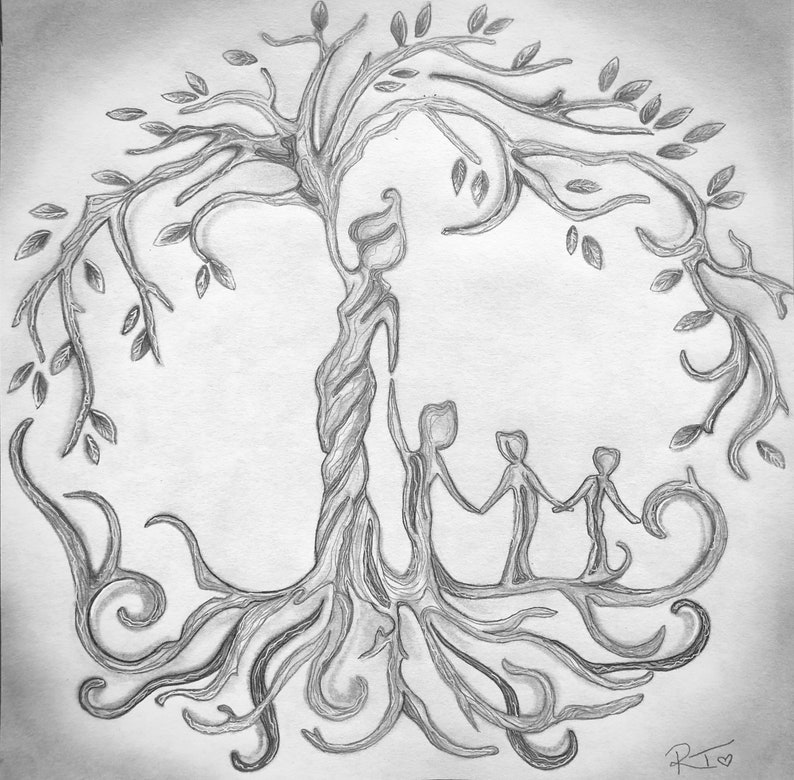 Rooted in Love: Custom Tree of Life Family Portrait for Grandparents - Etsy