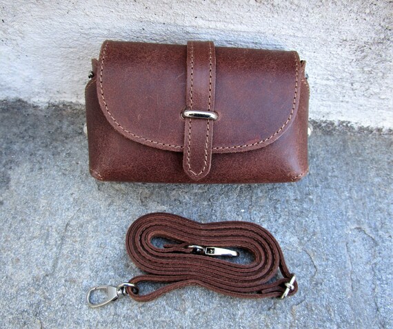 Mini Leather Bag Handmade Greek Leather Pouch Brown - Etsy