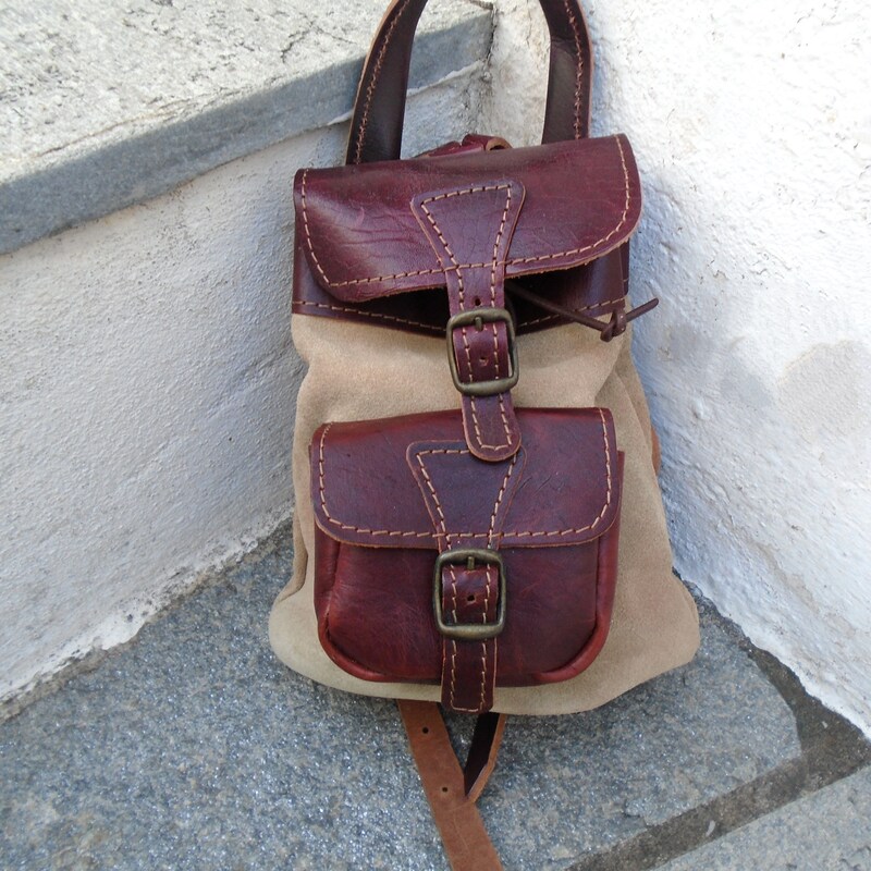 Boho Leather Backpack - Etsy