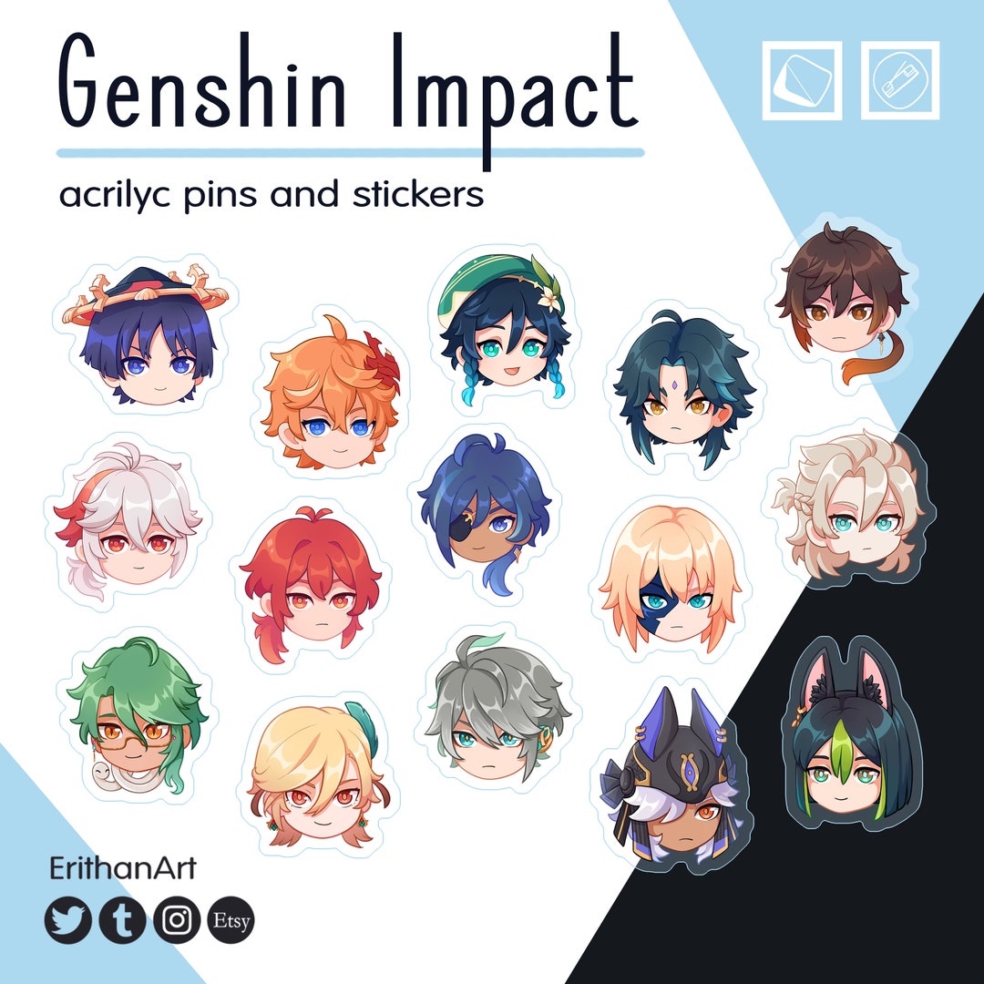 Genshin Impact Pins and Stickers - Etsy