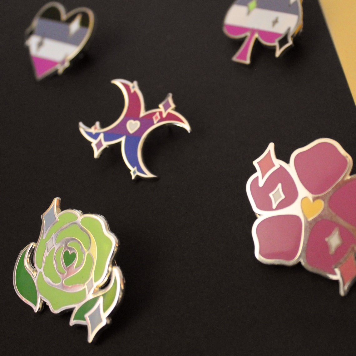 Pride Enamel Pins achillean Sapphic Bi Polyamorous Ace - Etsy